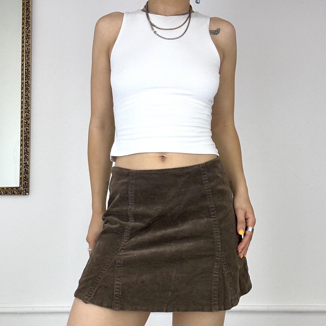 Brown Corduroy Mini Skirt Super Flattering Mini Depop