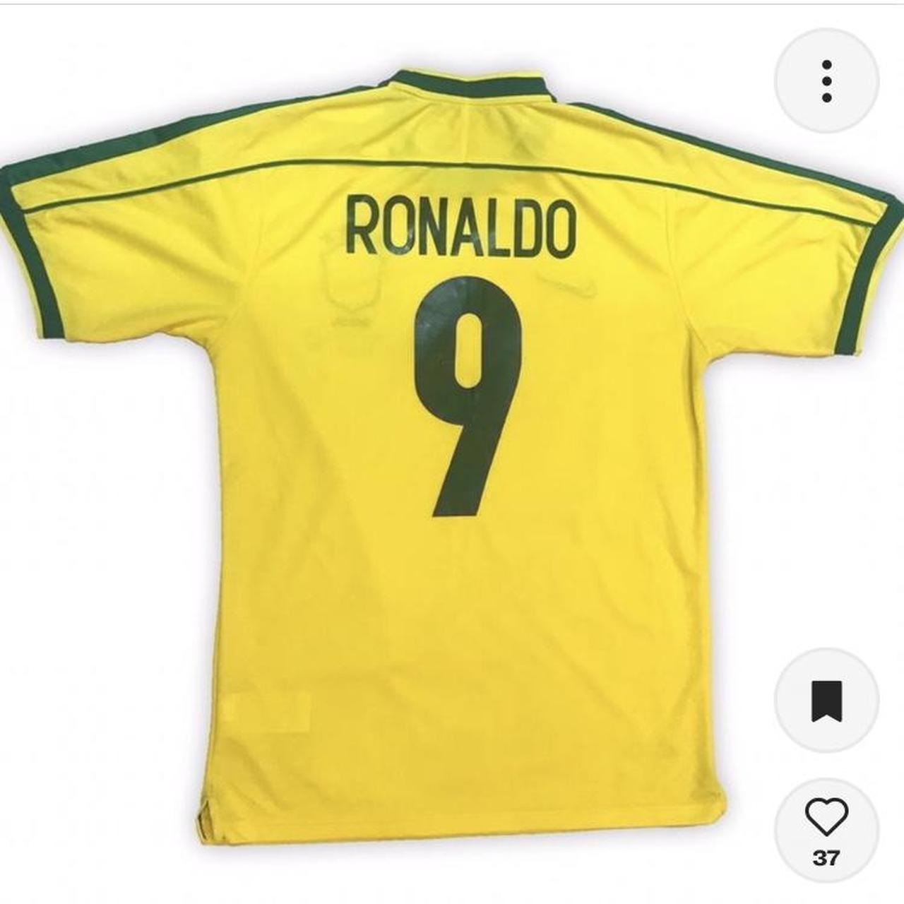 RARE Iconic R9 Yellow Brazil Home Kit 1998 World... - Depop