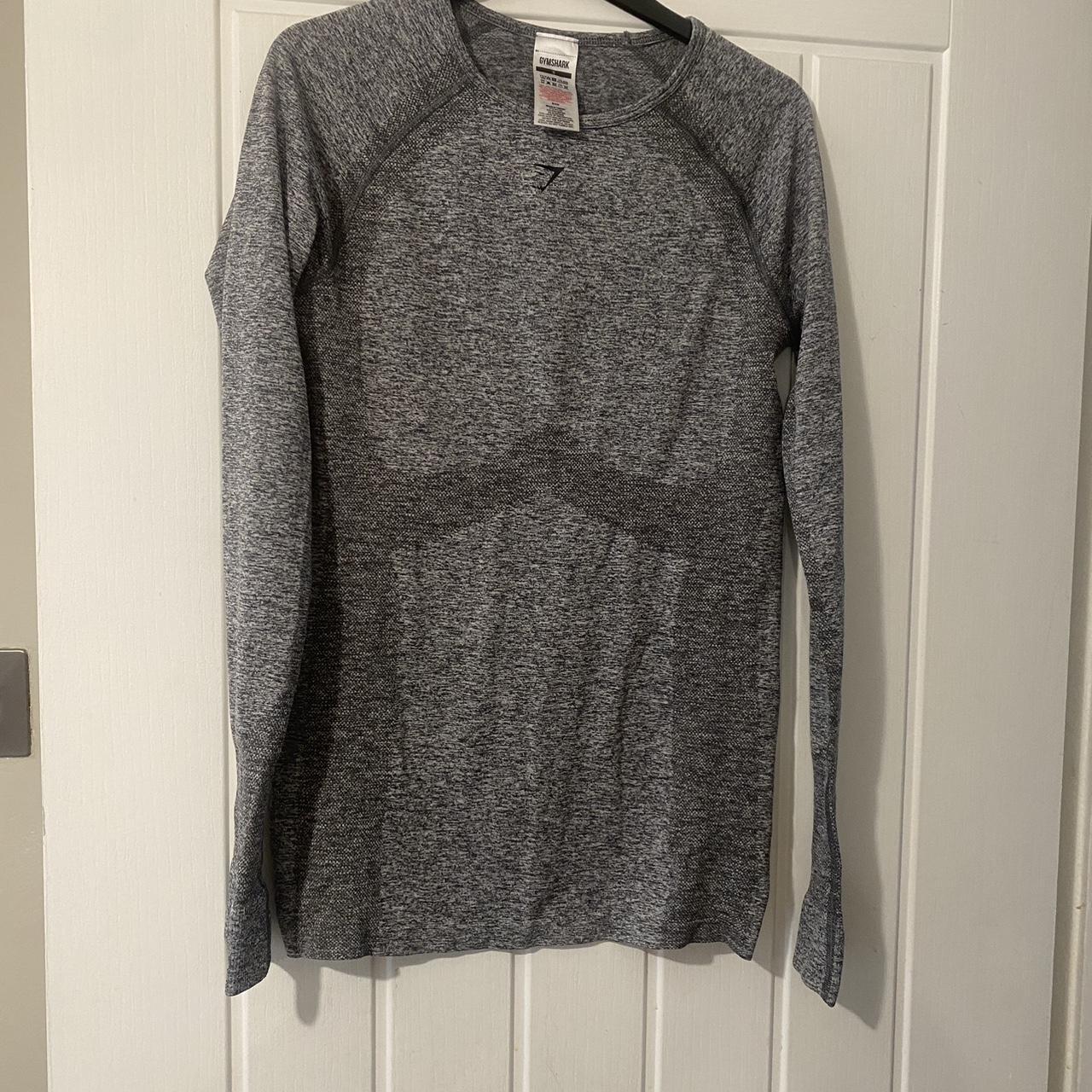 Bnwot size small gymshark top. Black and grey long... - Depop