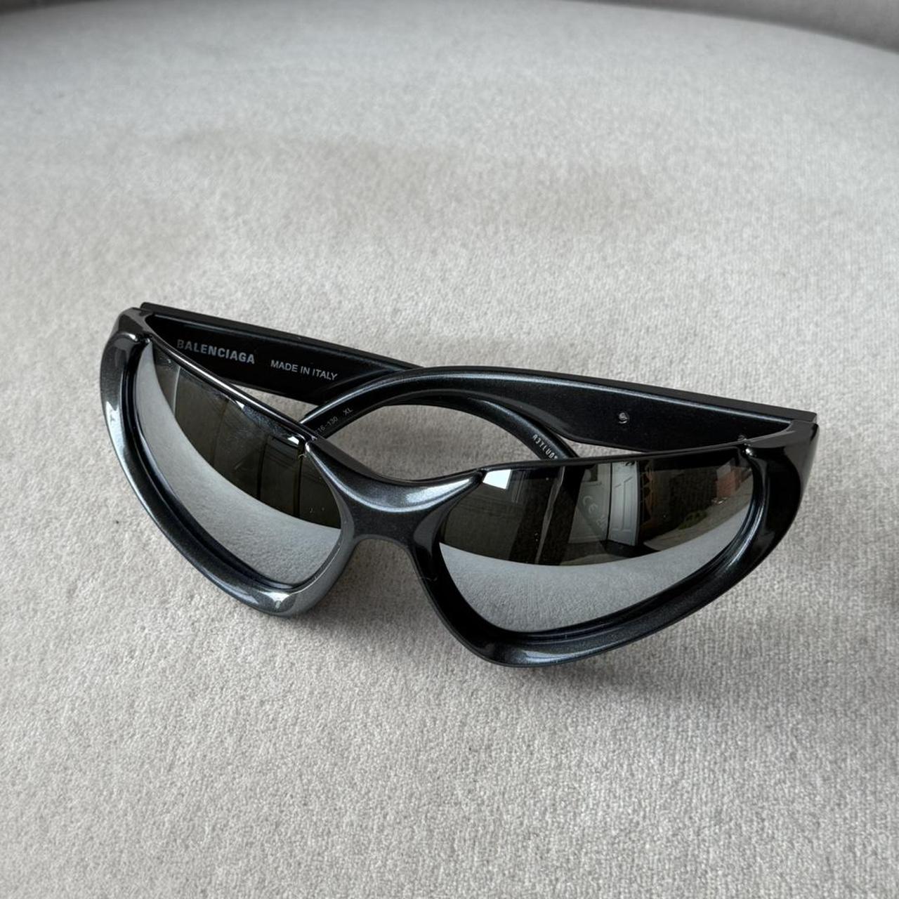 Balenciaga BB0202s metallic grey silver... | Depop