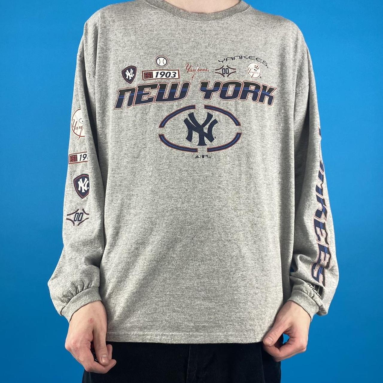 Vintage Y2K New York Yankees Graphic Long Sleeve... - Depop