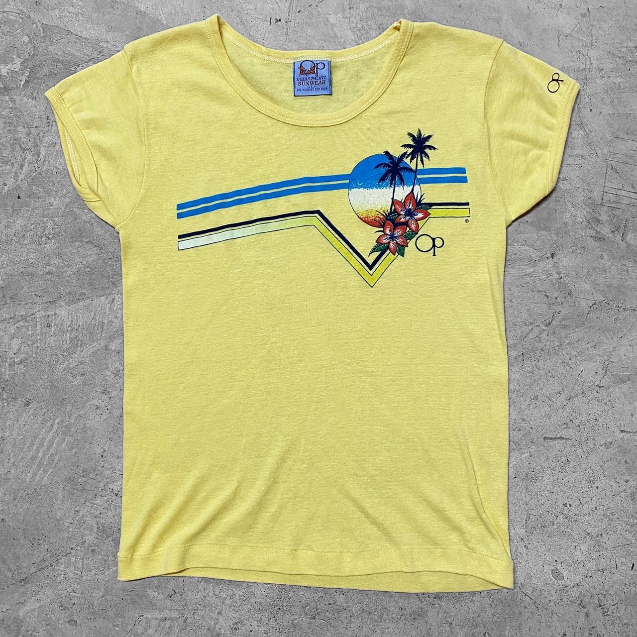 Ocean Pacific Women's Yellow T-shirt | Depop