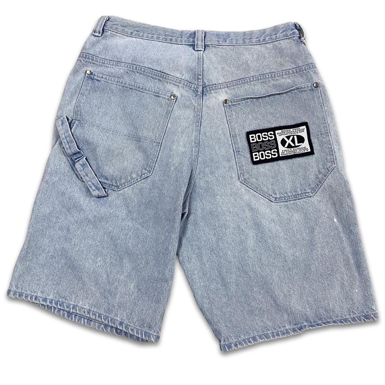 Vintage 1990s Boss Hip Hop Embroidered Spellout JNCO... - Depop