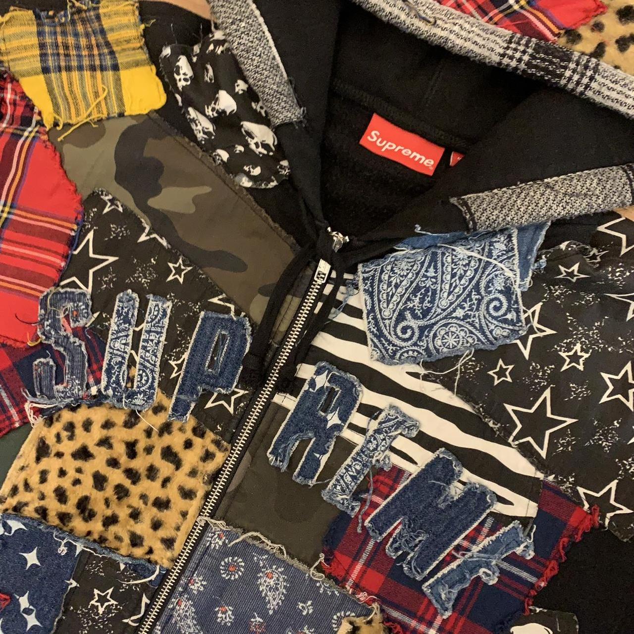 Supreme Patchwork Zip Up Hoodie - Depop