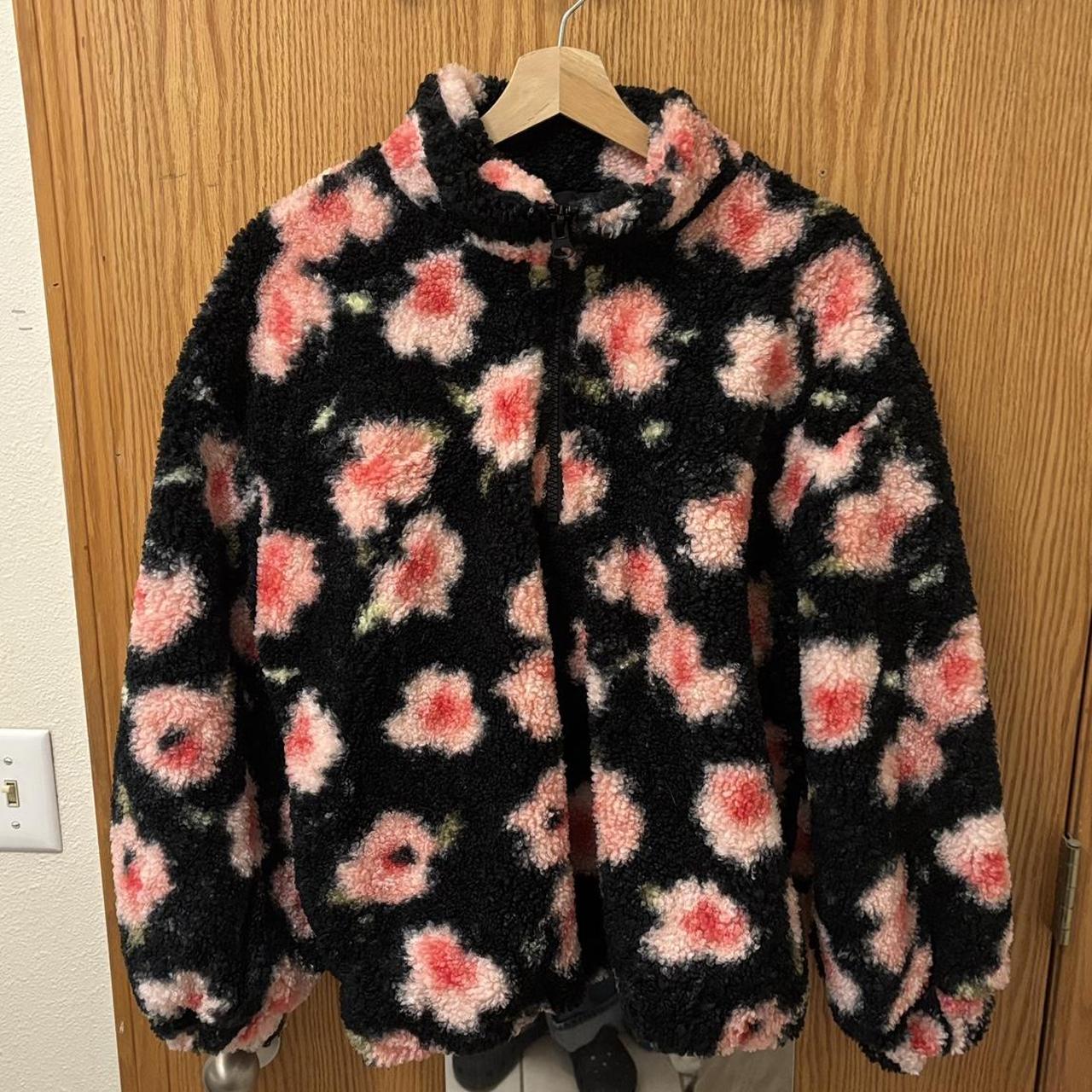 Sandy Liang X Target black and pink floral fleece... | Depop