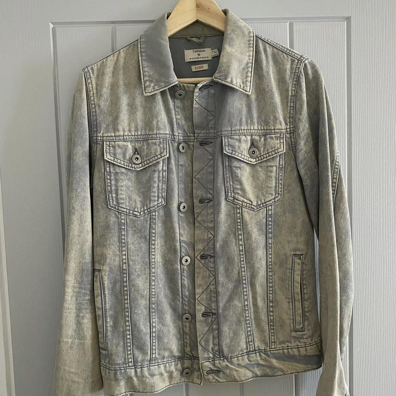 Topman XS denim jacket - light blue acid wash giving... - Depop
