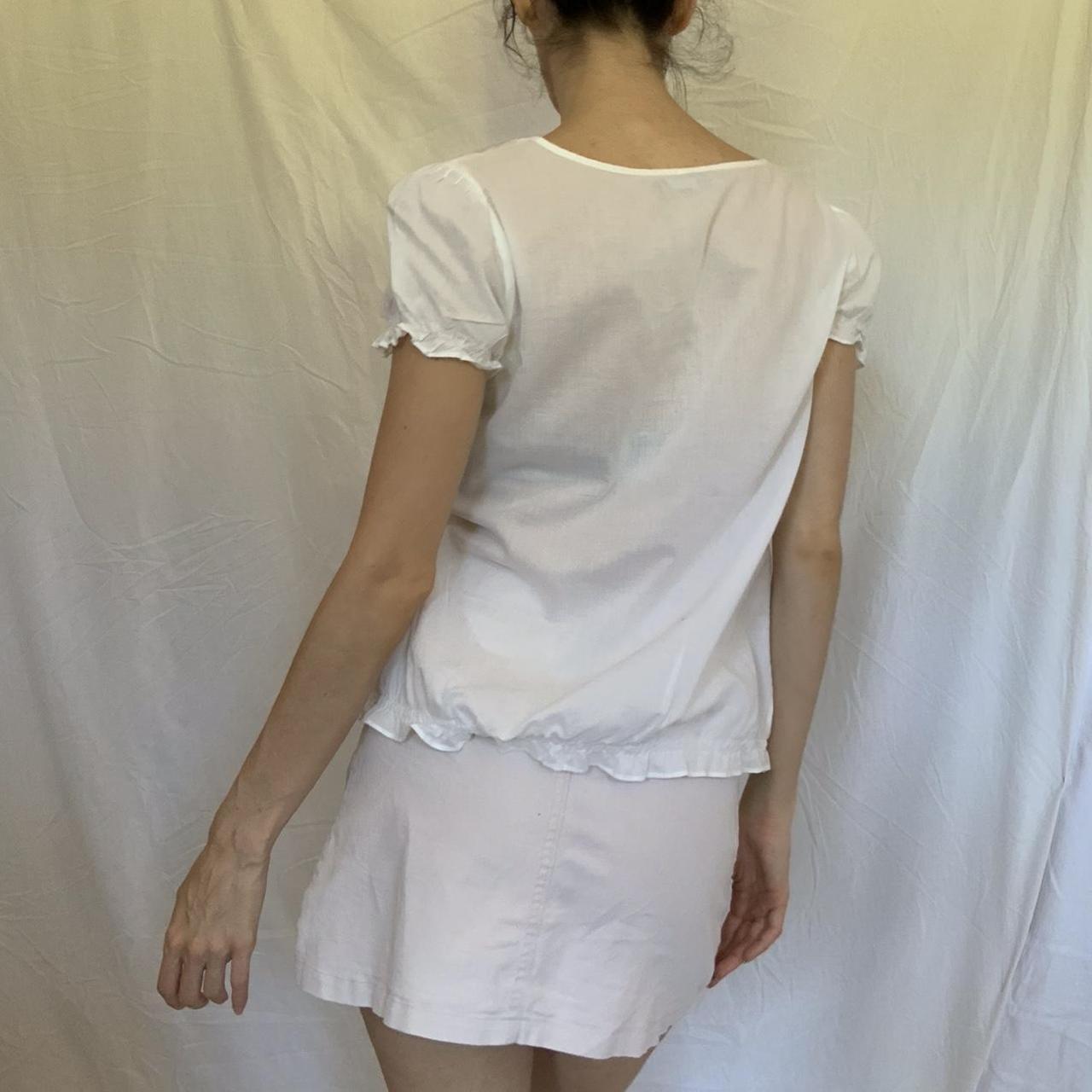 BOHO BEACH SHORT SLEEVE TOP // DOTTI // WHITE //... - Depop