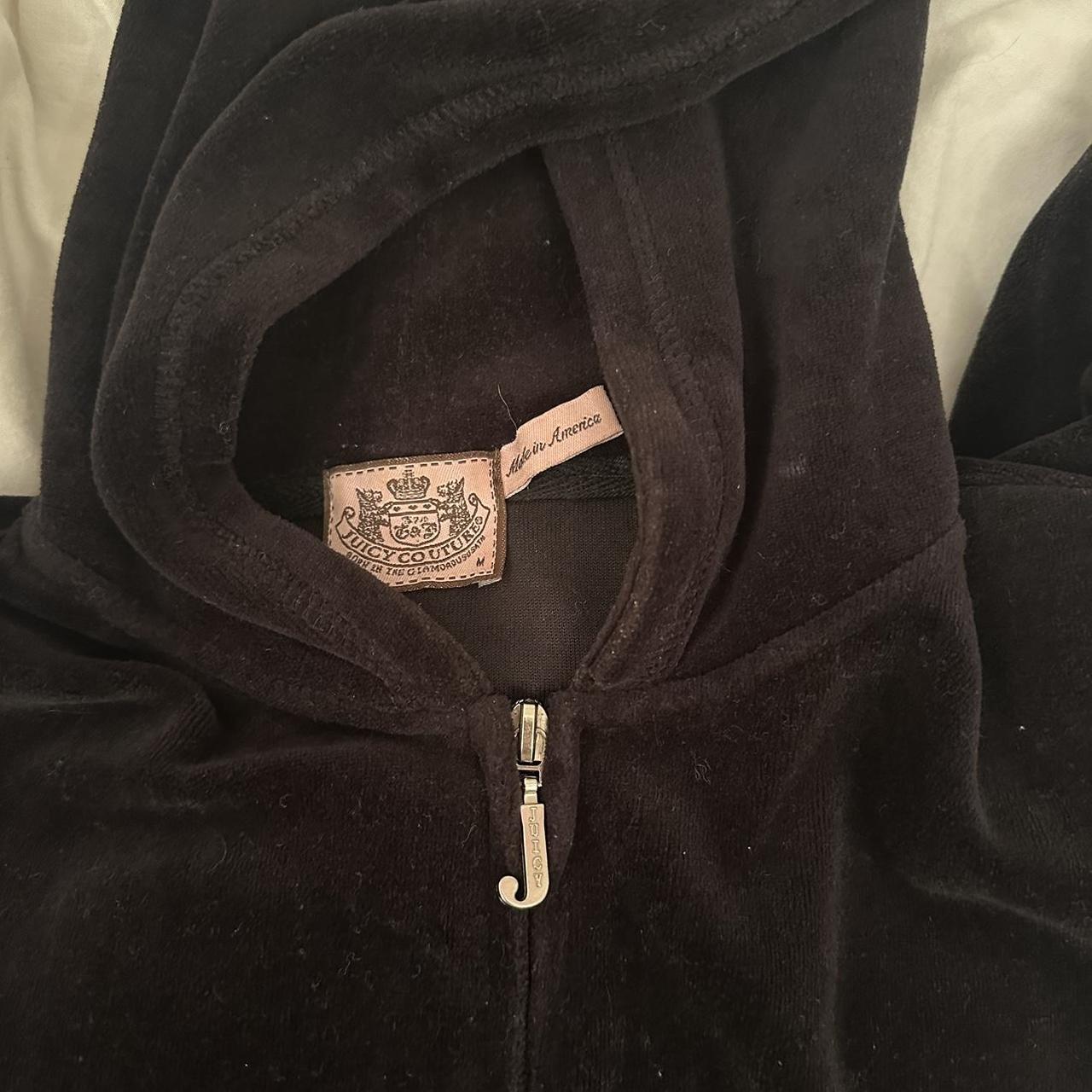 Juicy Couture black velour tracksuit with gold... - Depop