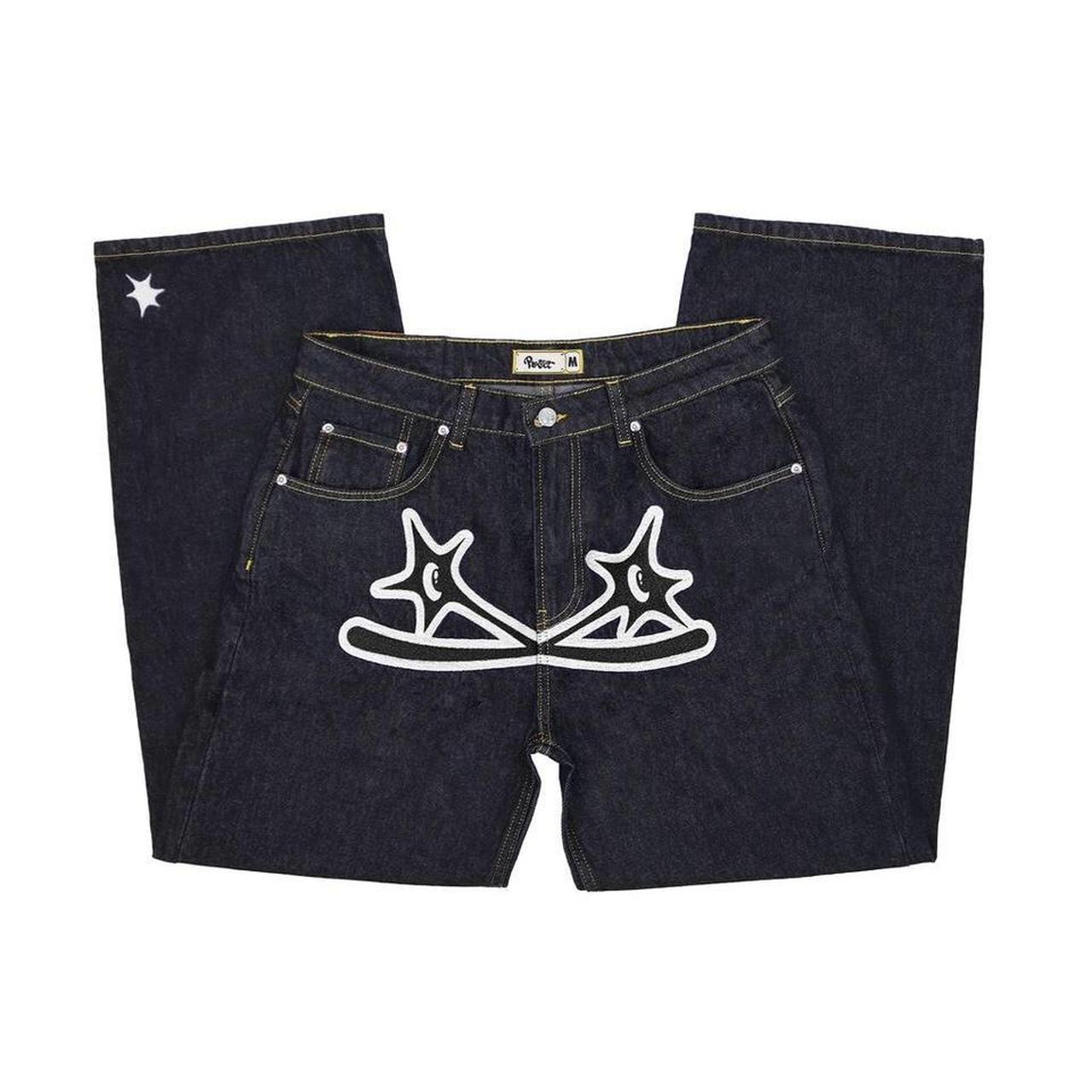 Protect Ldn jeans with white spike print Rare jeans... - Depop