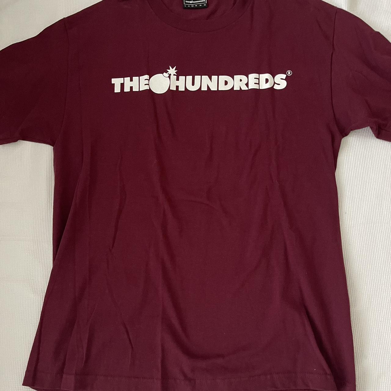 Mens burgundy tee The hundreds - Depop