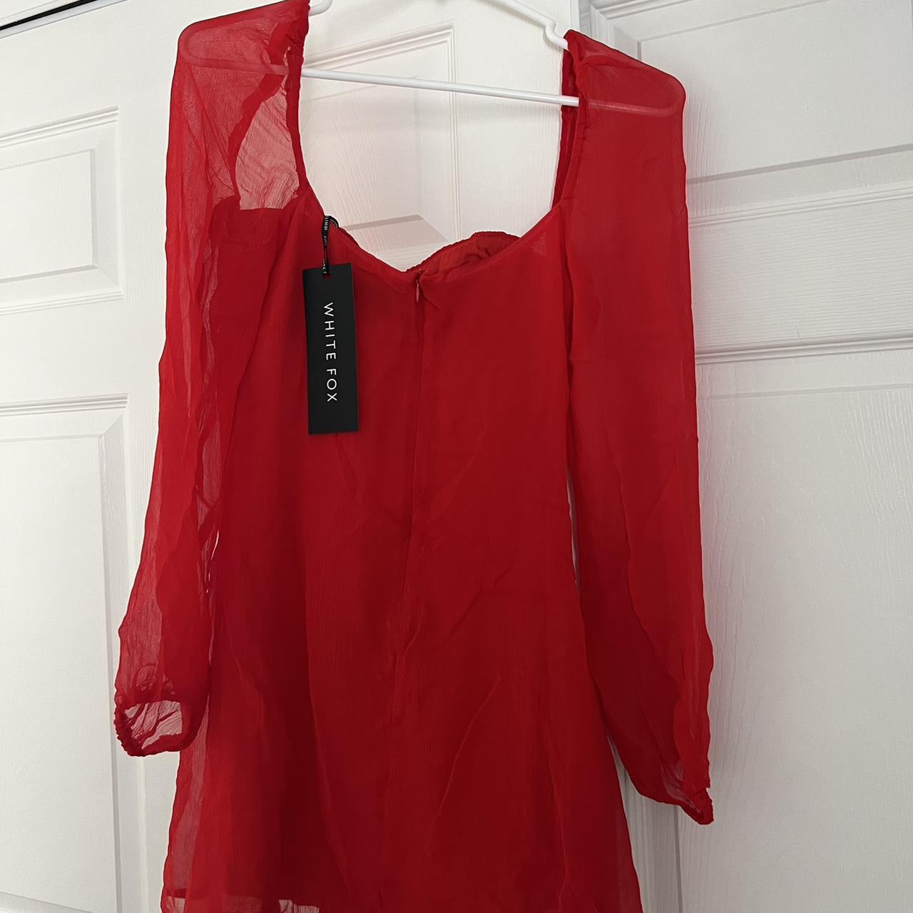White fox red mini dress -“perfect moment” dress... - Depop
