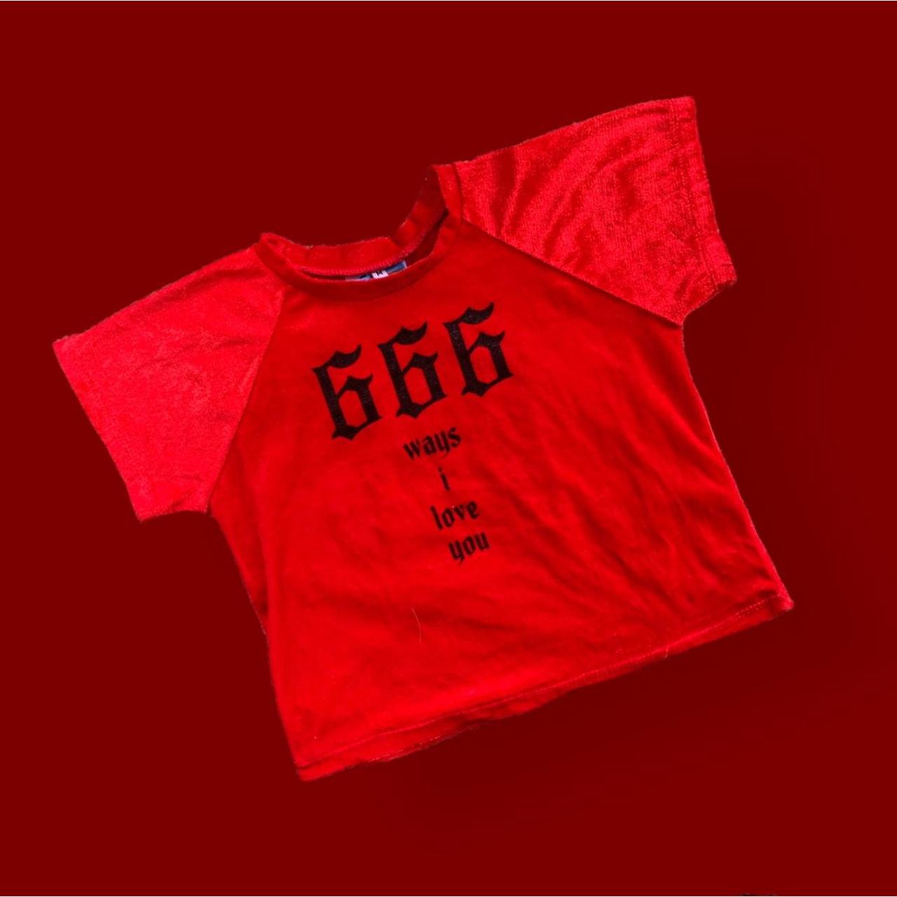 OMIGHTY 666 ways I love you red velvet crop top!... - Depop