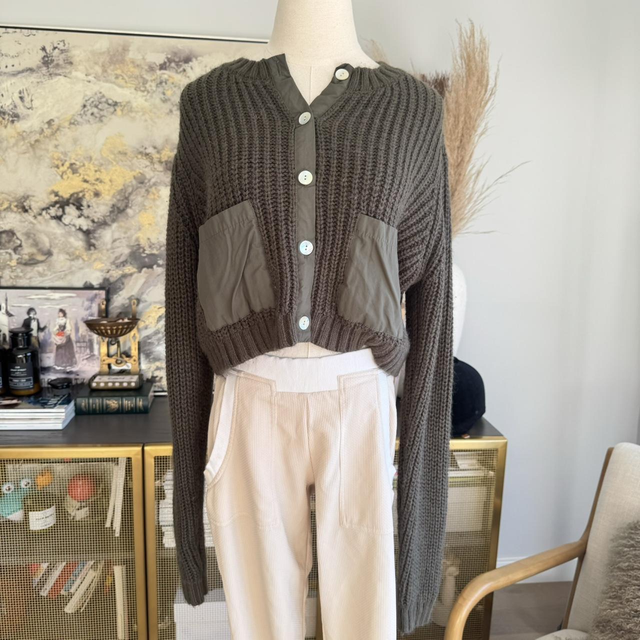 Zara knit sweater, olive size small - Depop