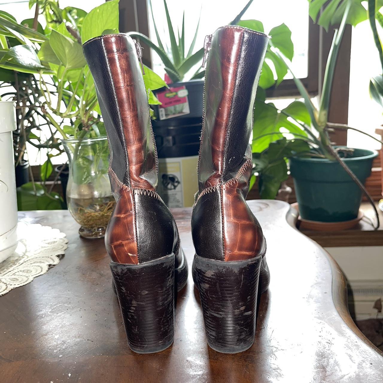 Vintage Patchwork Boots🦇 Chunky unique boots that... - Depop