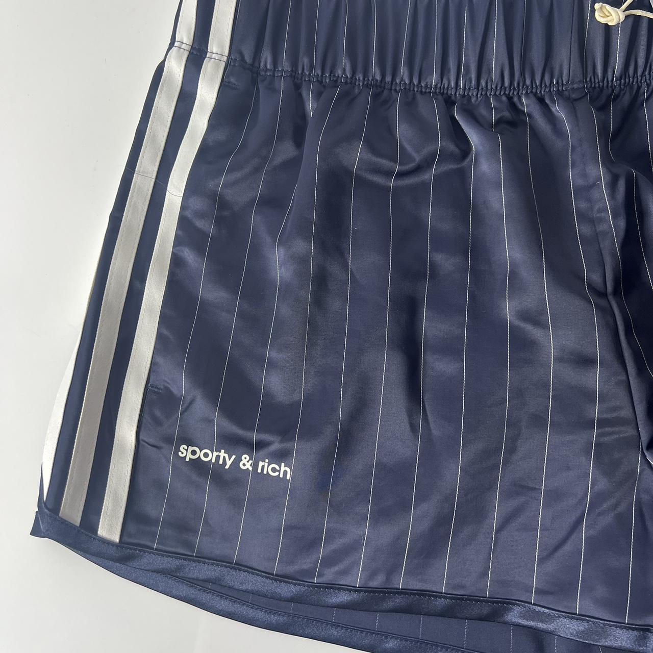 Sporty & Rich x Adidas pinstriped satin track... - Depop