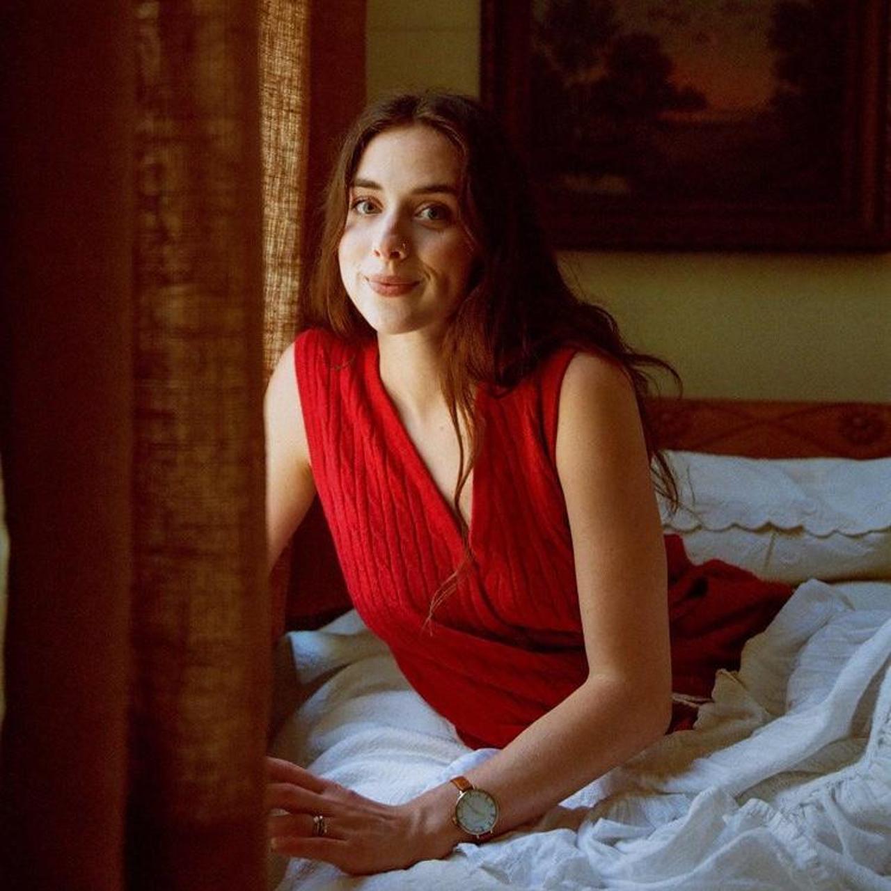 Allison Daley Women's Red Jumper | Depop