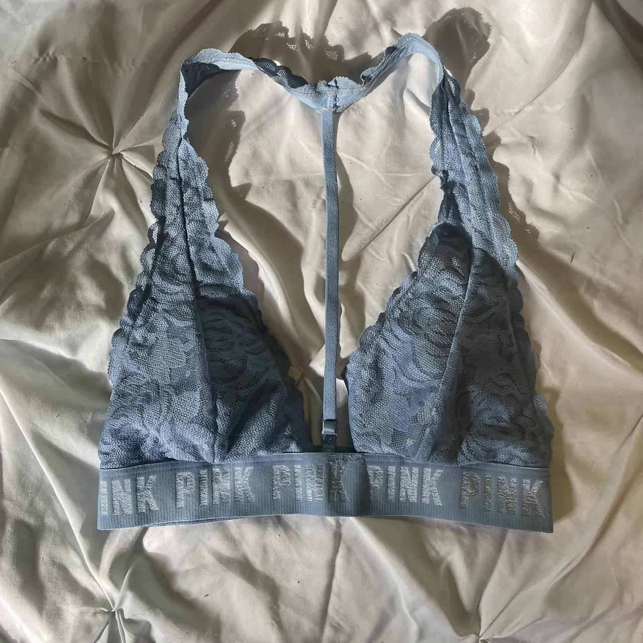 Light blue pink Victoria secret bralette worn a... - Depop