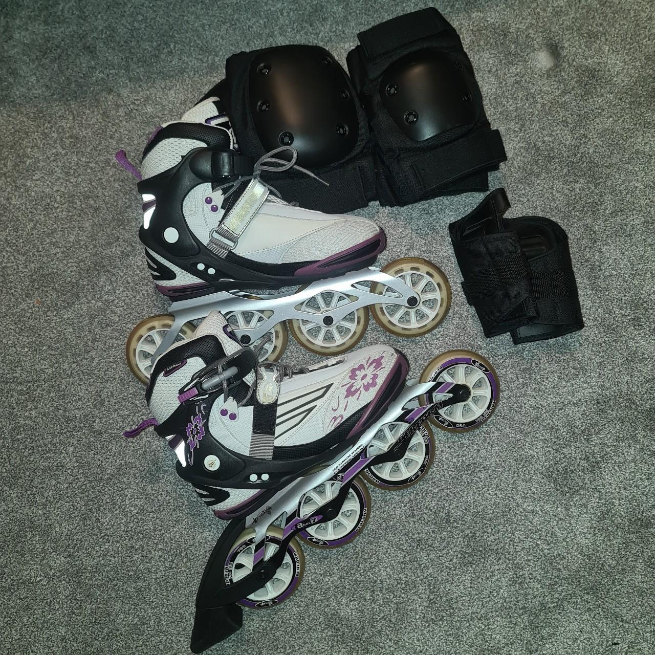 Roller Speed Skates with protective padding Good... - Depop