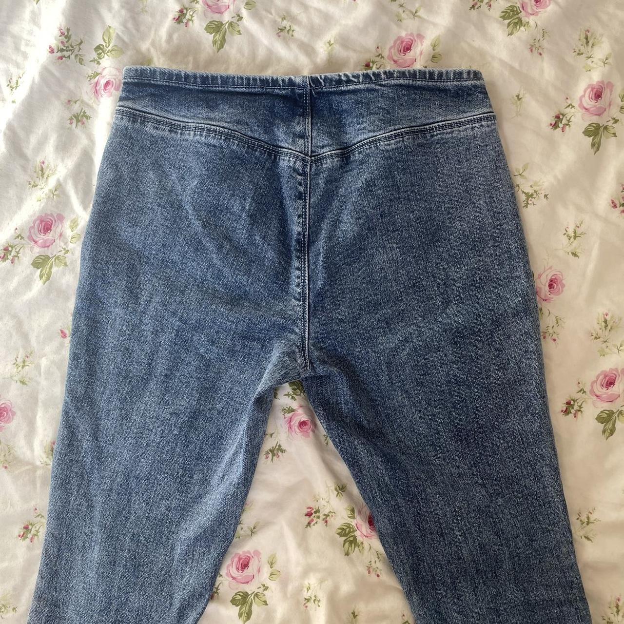 low rise 70s inspired pocketless denim jeans... | Depop