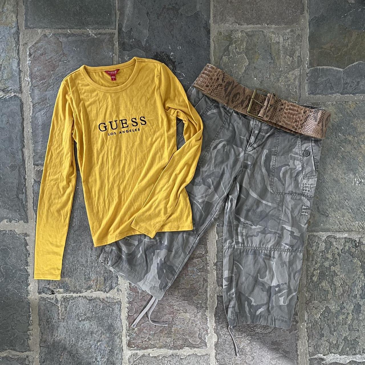 PITCH EDIT ⭑ vintage guess yellow long sleeve top - Depop