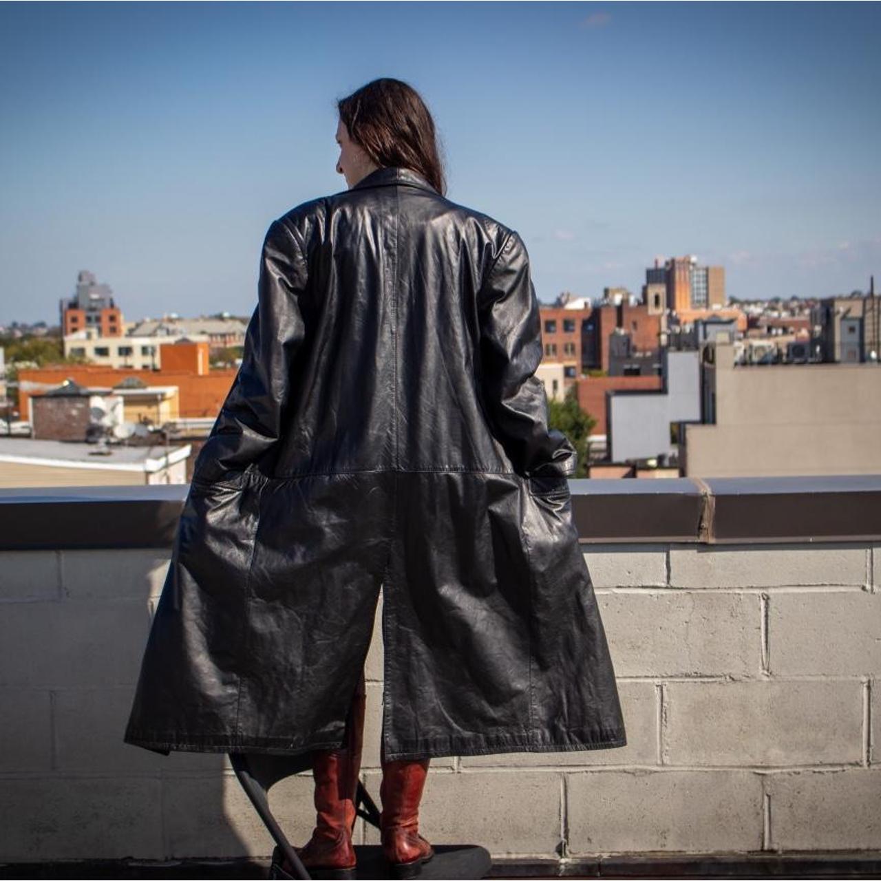 Vintage leather duster Made in Korea Genuine... - Depop