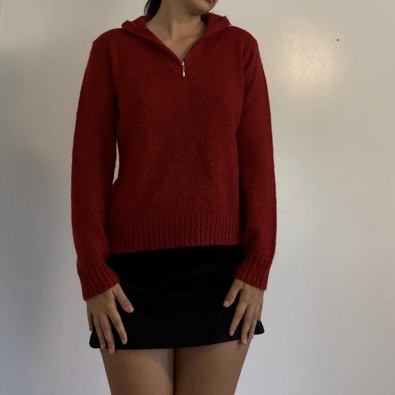 Adorable red half zip up! So perfect for... - Depop