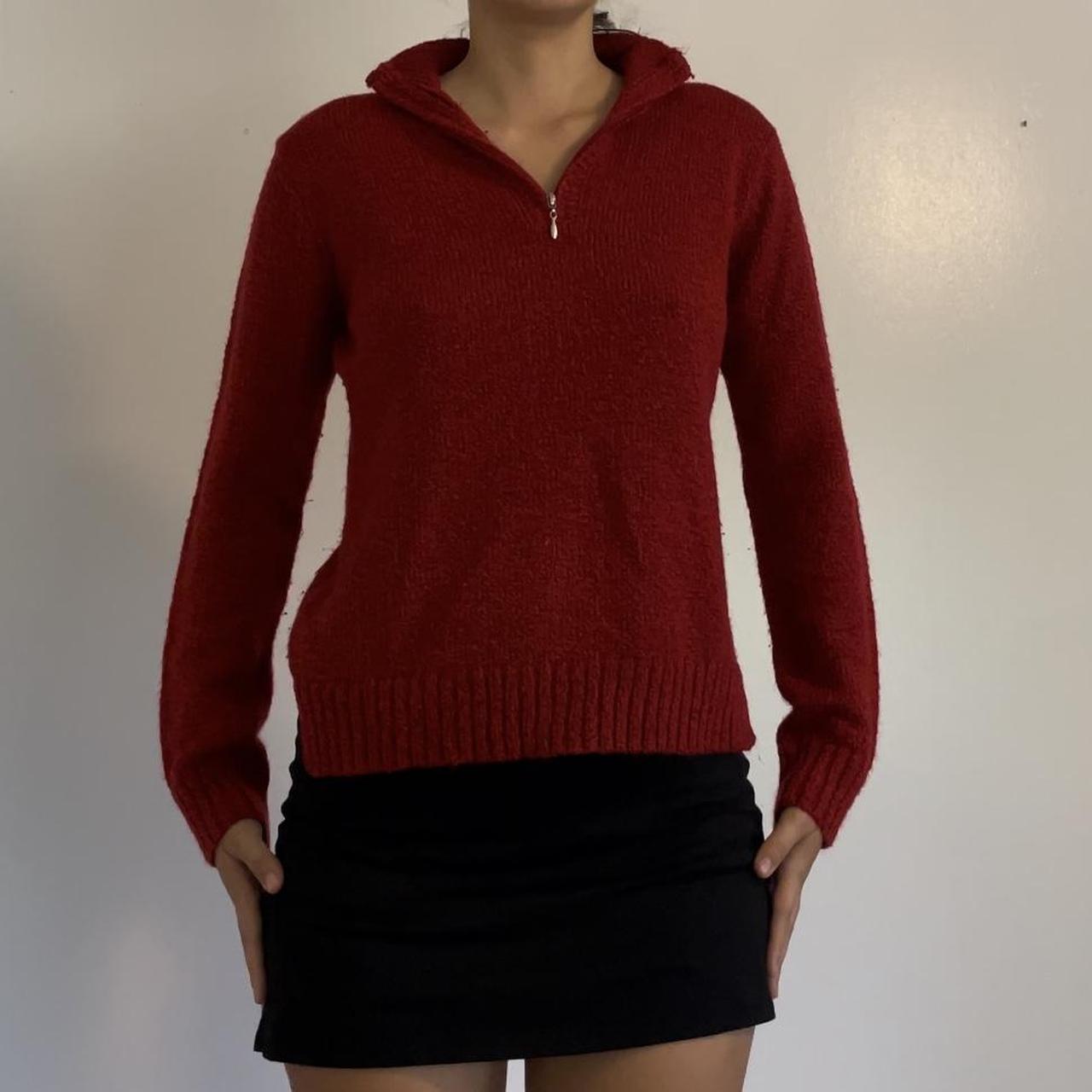 Adorable red half zip up! So perfect for... - Depop