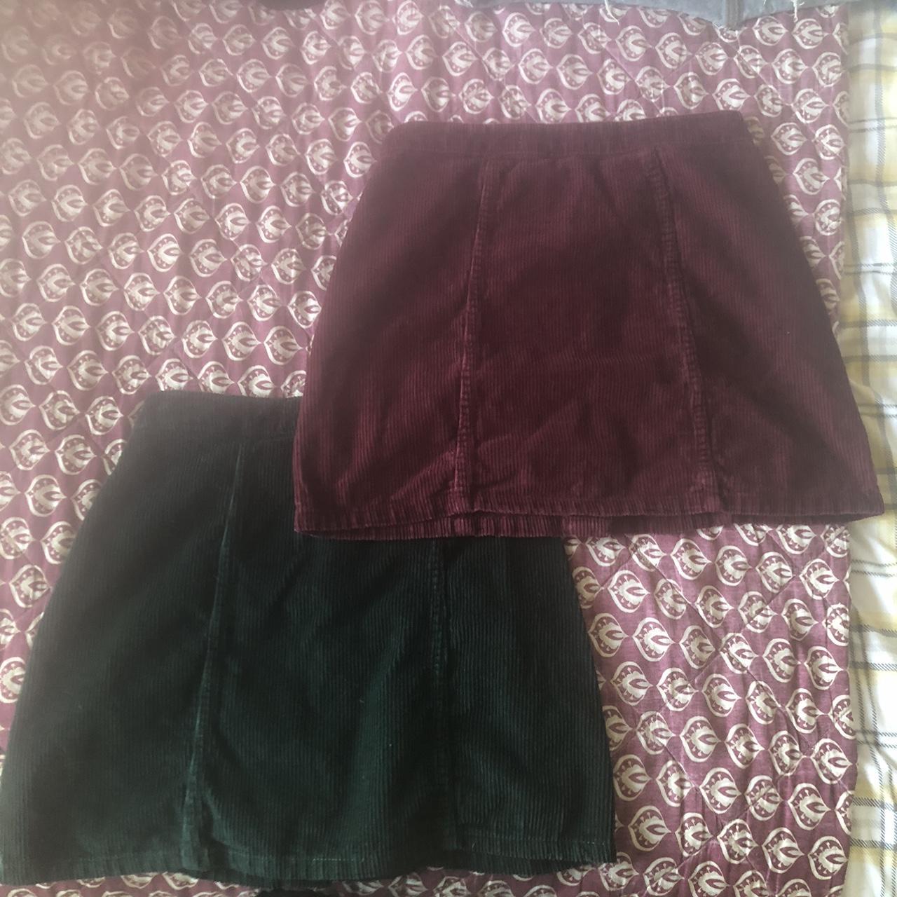 Primark Cord Skirts Red & Green - both size 8.... - Depop