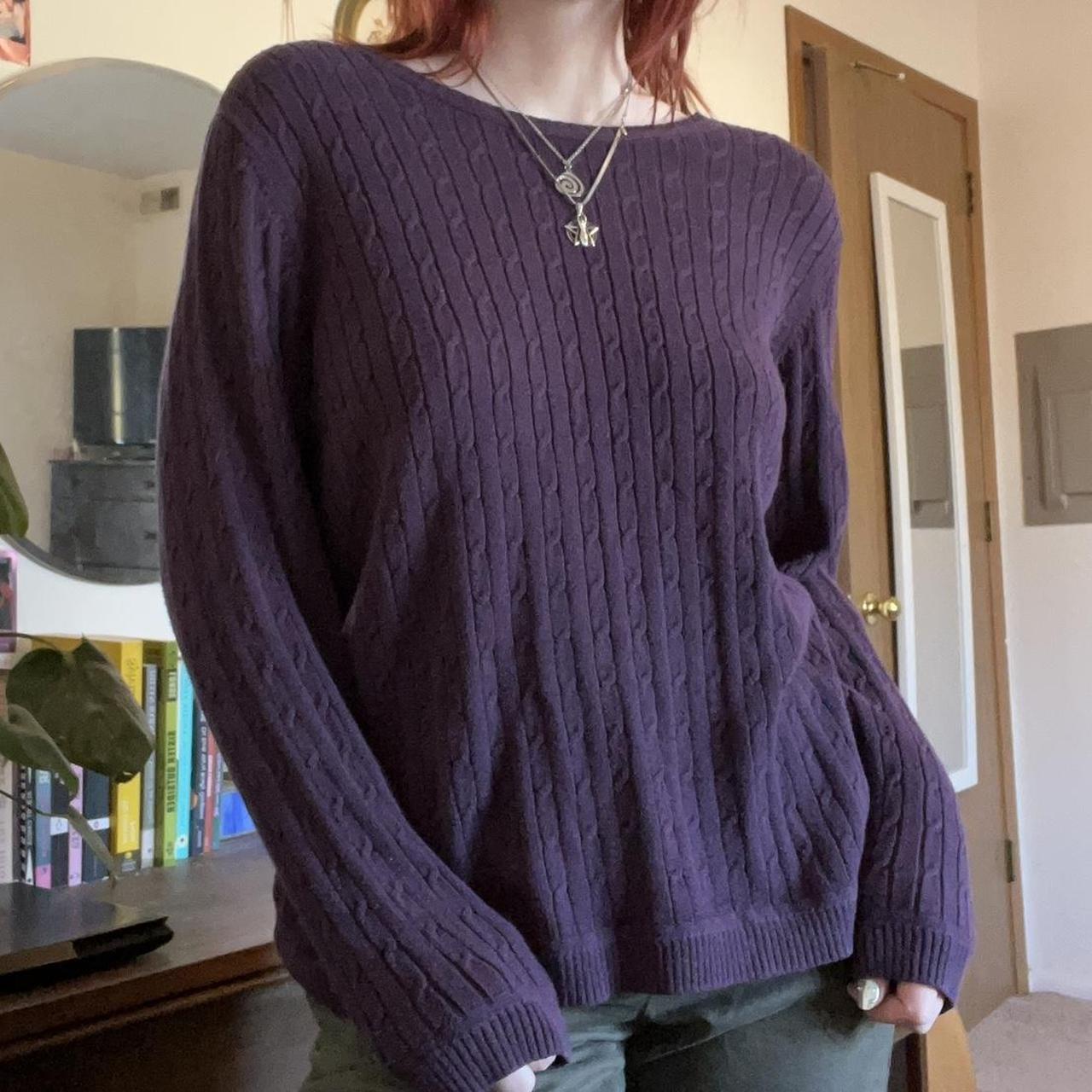 Comfy knit purple grandpa sweater. Size XXL... - Depop