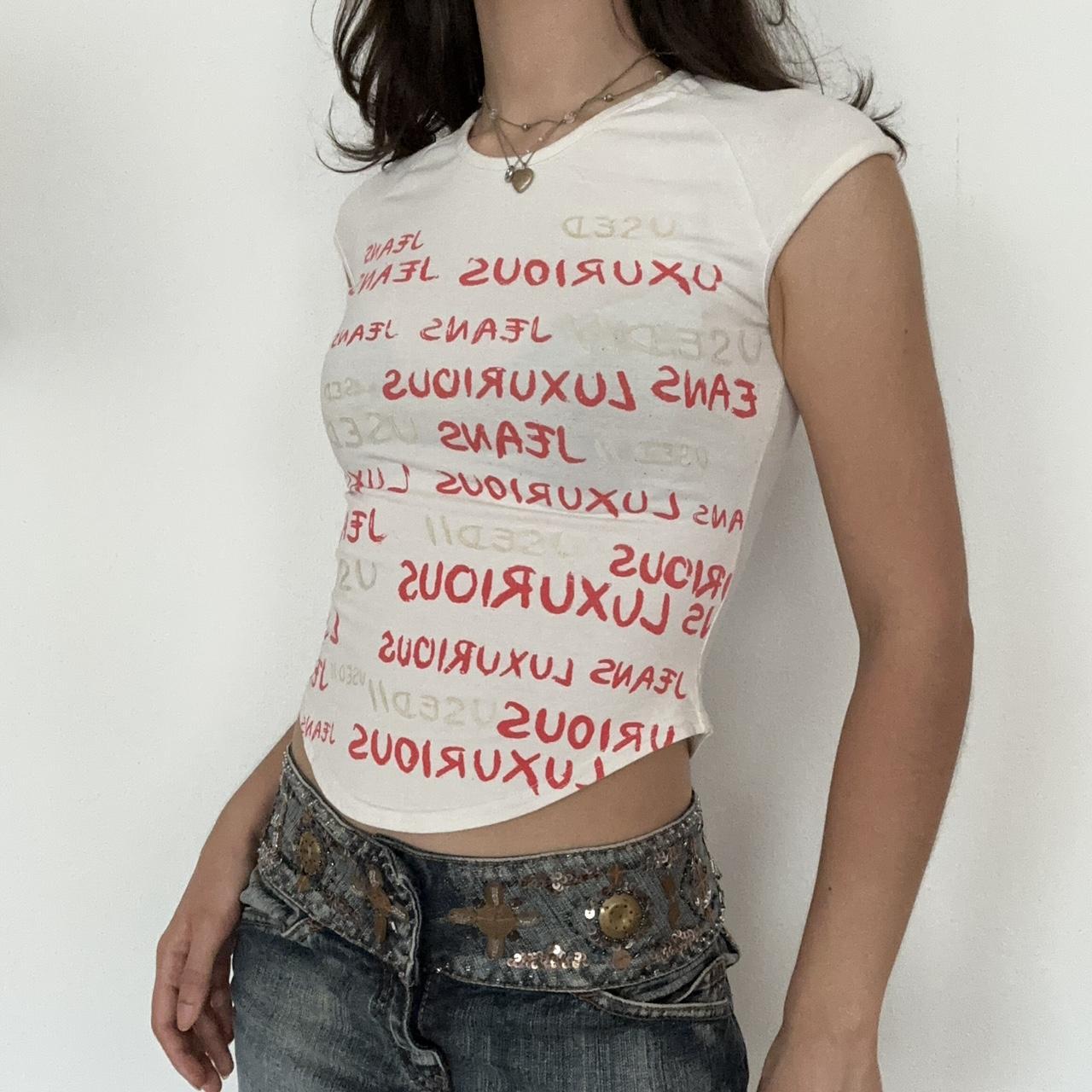 Y2K Letter Word Print Patterned Tank Top 💗 Amazing... - Depop