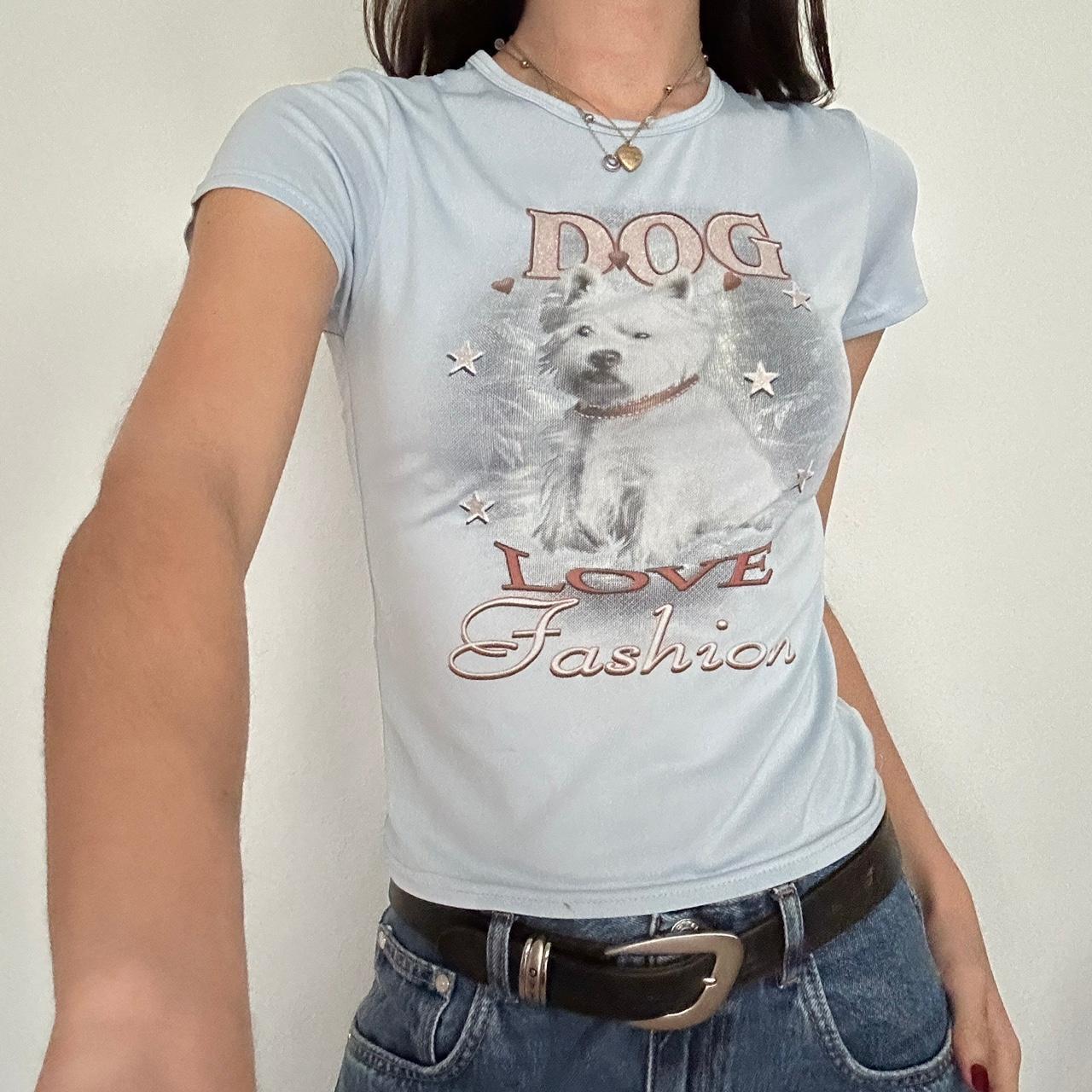 Y2K Vintage Dog Graphic Print Tshirt 🐶 Cute short... - Depop