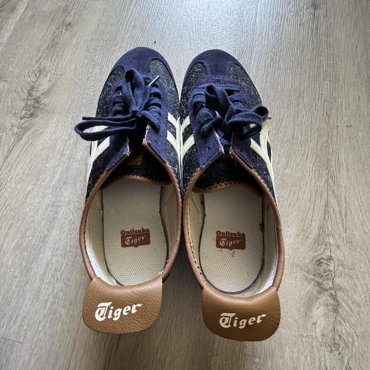 Onitsuka Tiger Men's Blue and White Trainers | Depop