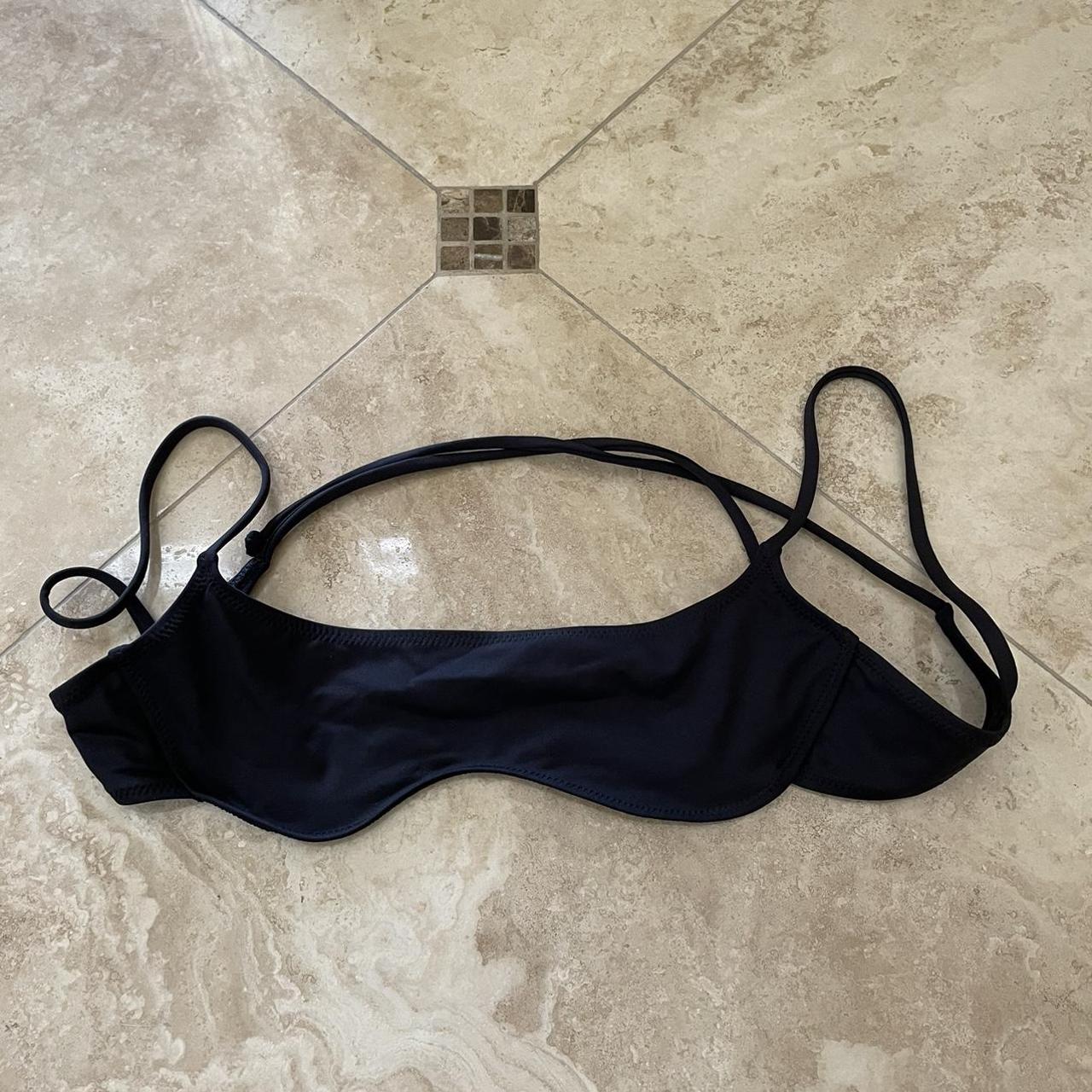 Skims swim micro scoop top Onyx Size XXS Message... - Depop