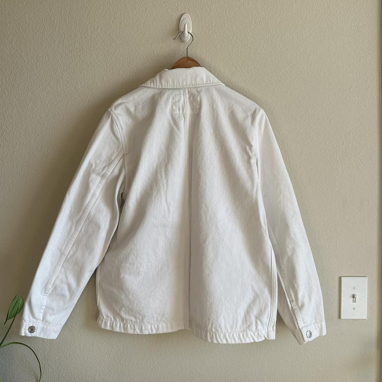 Slate & Stone Men’s White Denim Workwear Jacket.... - Depop