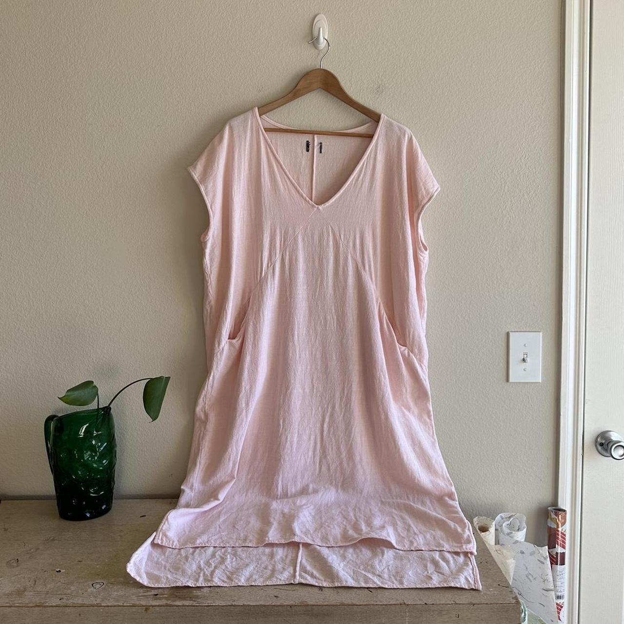 Esby Textured Cotton Caftan Dress. Light pink color,... - Depop