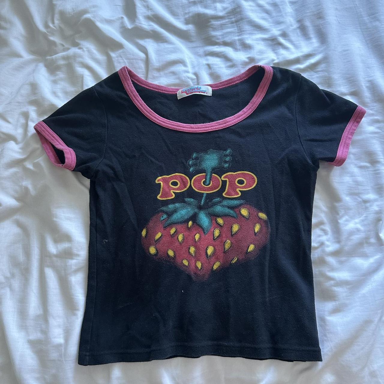 Hysteric glamour pop strawberry ringer tee... - Depop