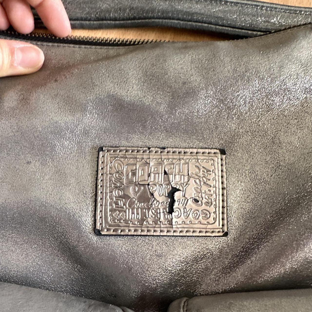 Coach poppy silver messenger bag