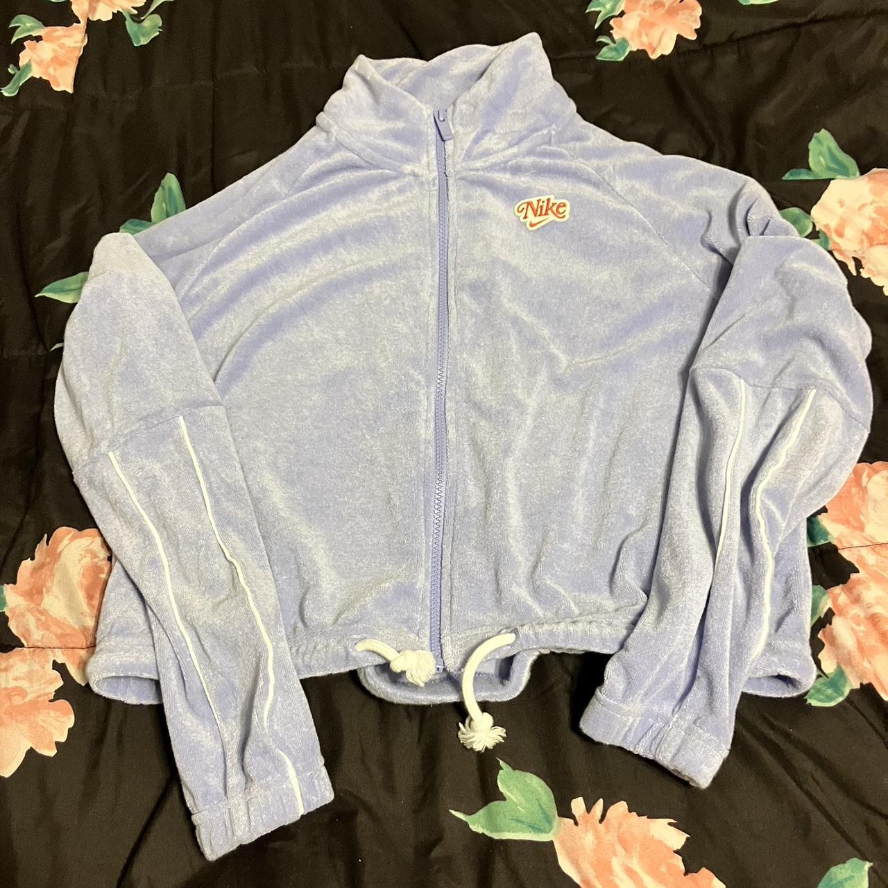 Light purple terry cloth zip up jacket from Nike.... - Depop