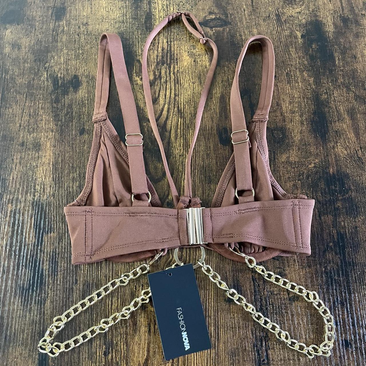 FashionNova Chocolate Brown Chain Top NWT Size XS... - Depop