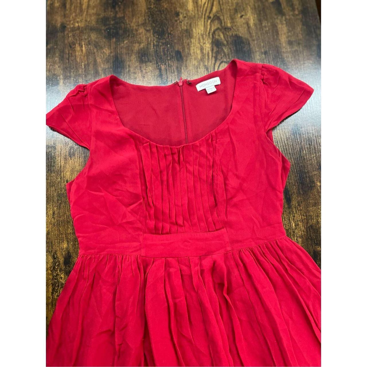 Monsoon red midi dress Size US 8 Retail :$200 ... - Depop