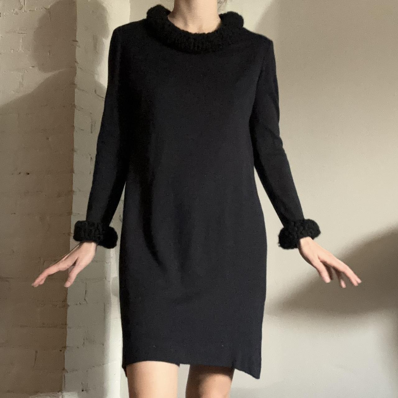 Vintage Beeline Fashions black shift dress with... | Depop