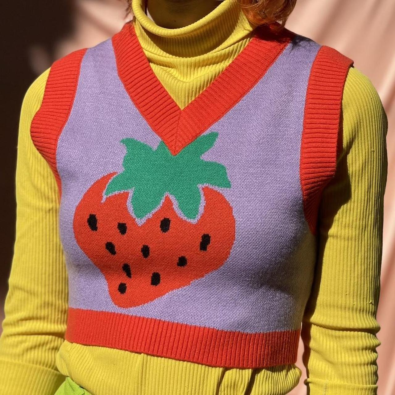 Sweet fruity urban outfitters strawberry vest.... - Depop