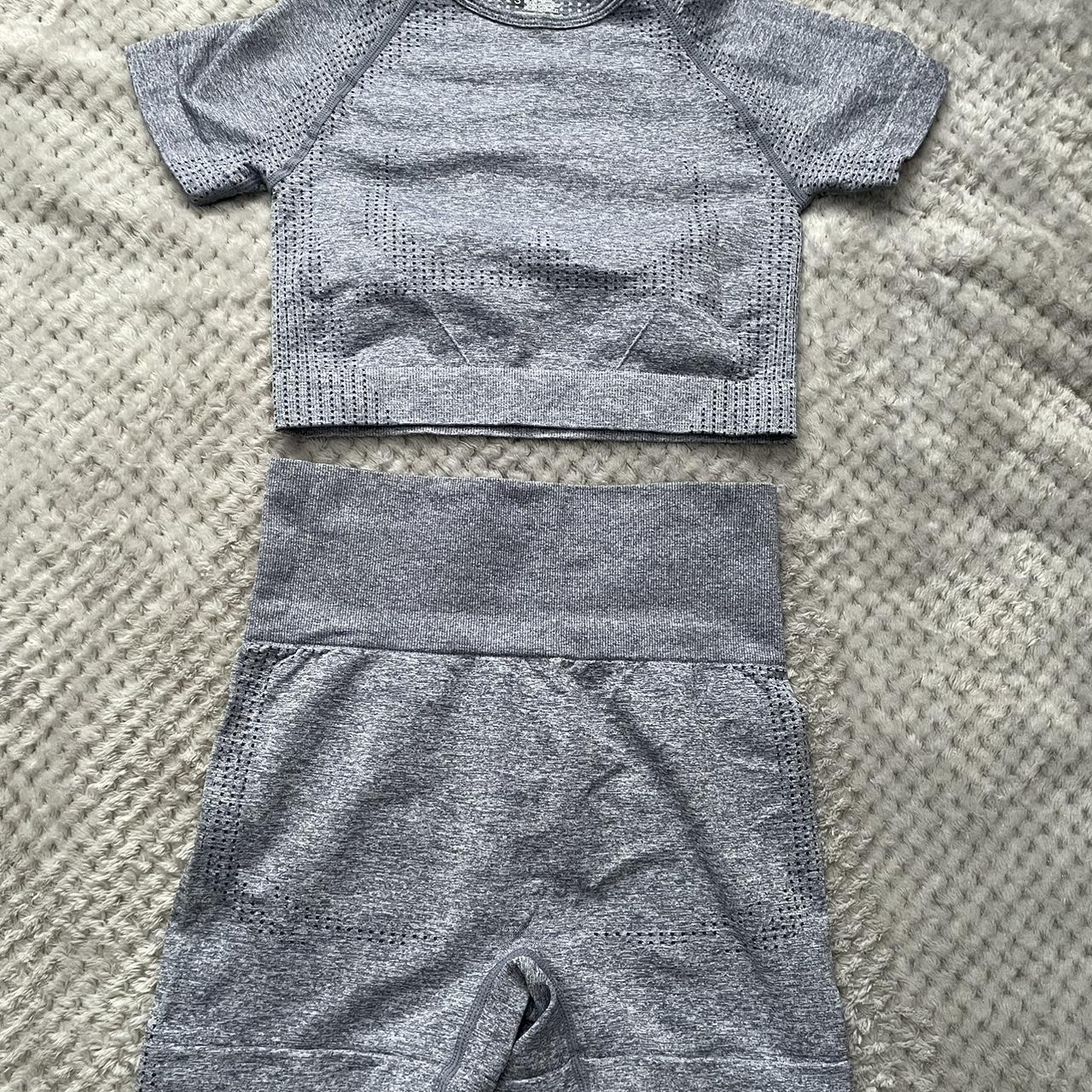 Grey gym set Worn once Size small #plt - Depop