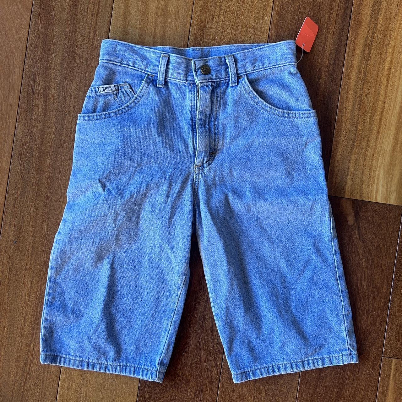 lee blue denim shorts-blue denim jorts brand... - Depop