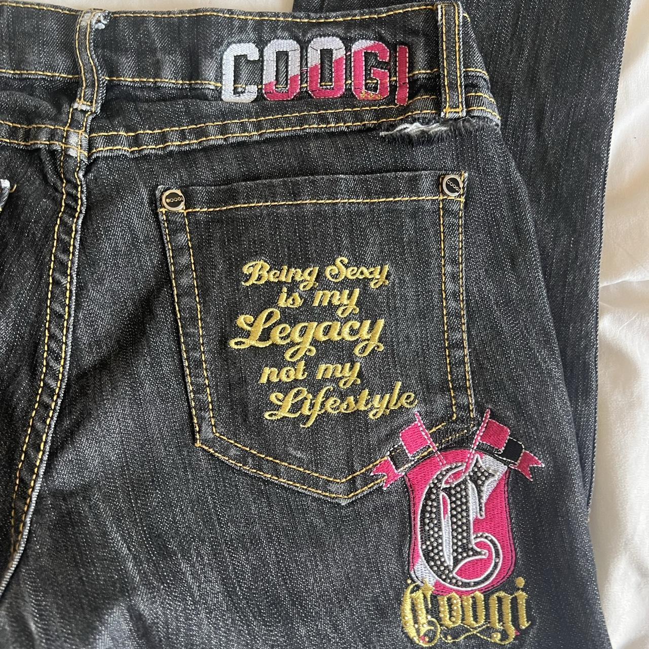 Coogi Women's Black and Pink Jeans | Depop