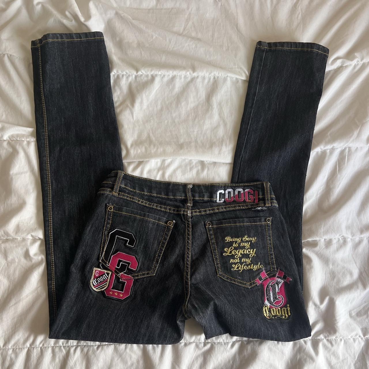Coogi Women's Black and Pink Jeans | Depop