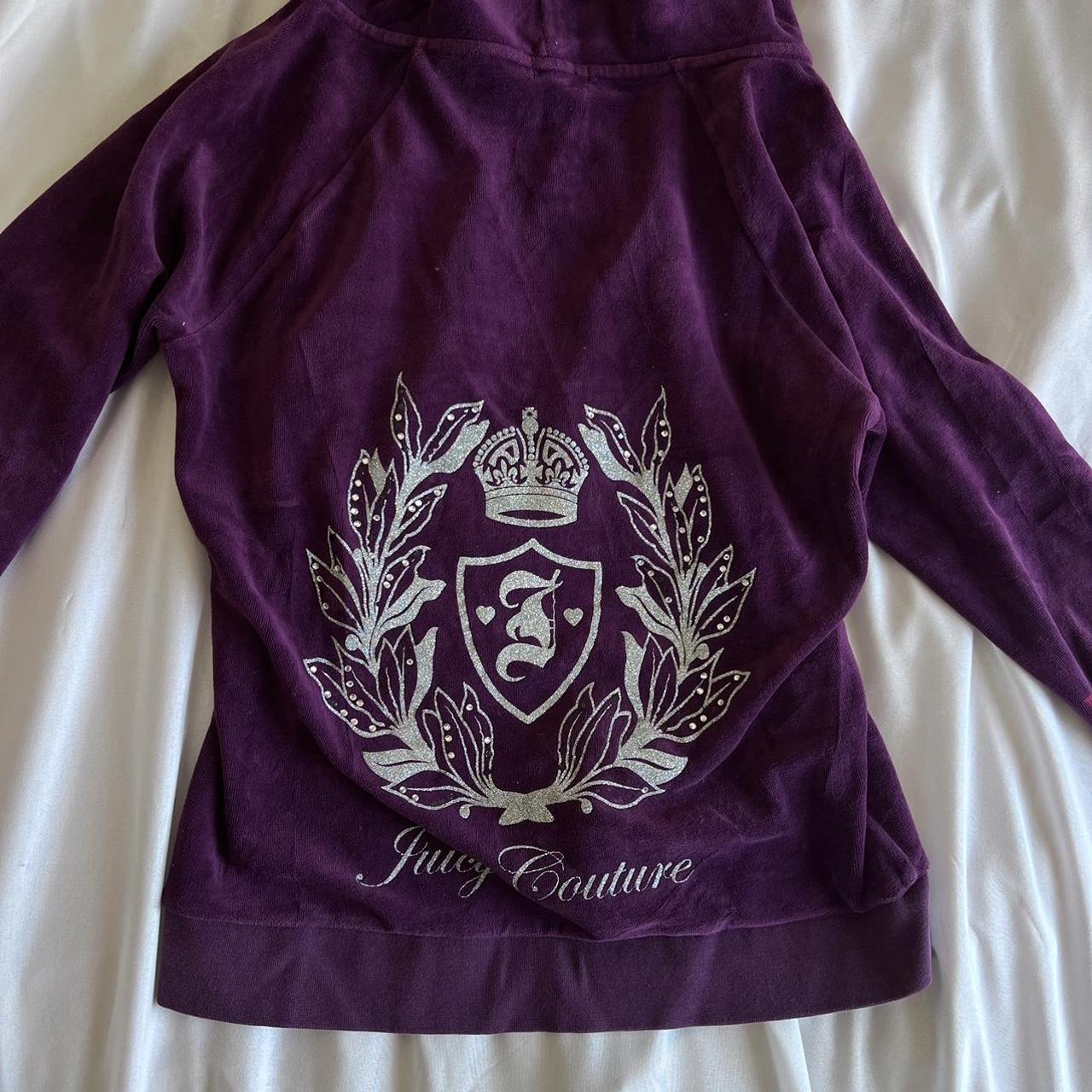 y2k juicy couture velour zip up hoodie, size... - Depop