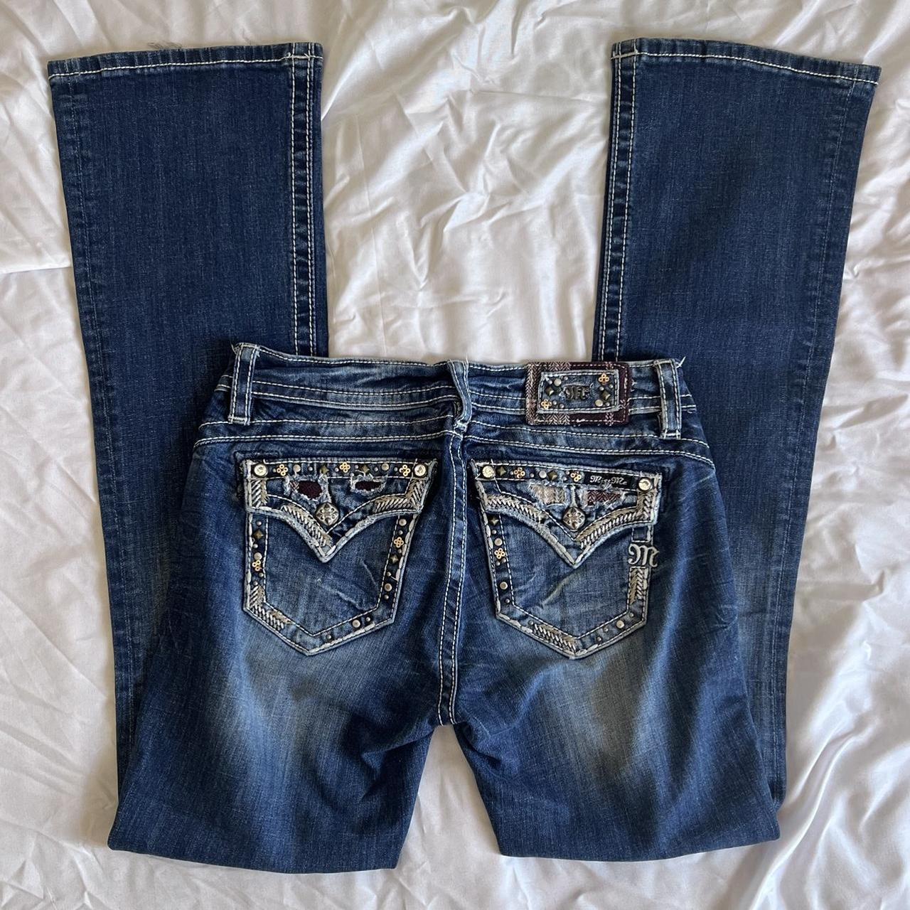 y2k miss me flared embellished jeans, size 27 ... - Depop