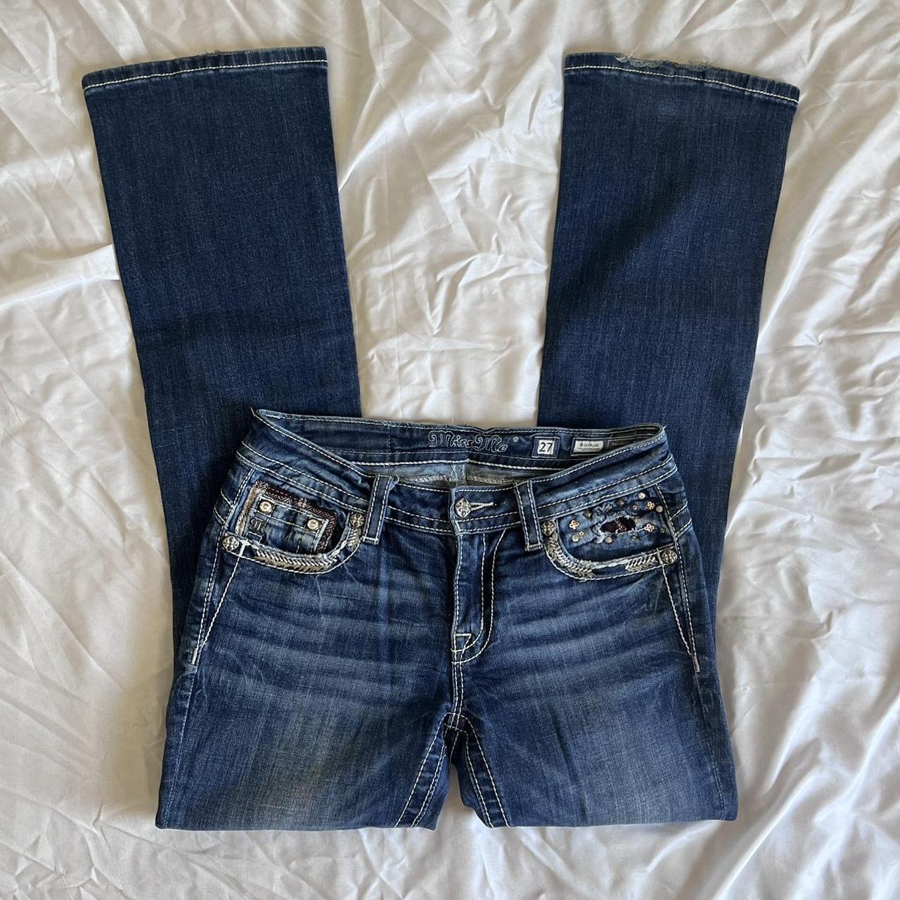 y2k miss me flared embellished jeans, size 27 ... - Depop