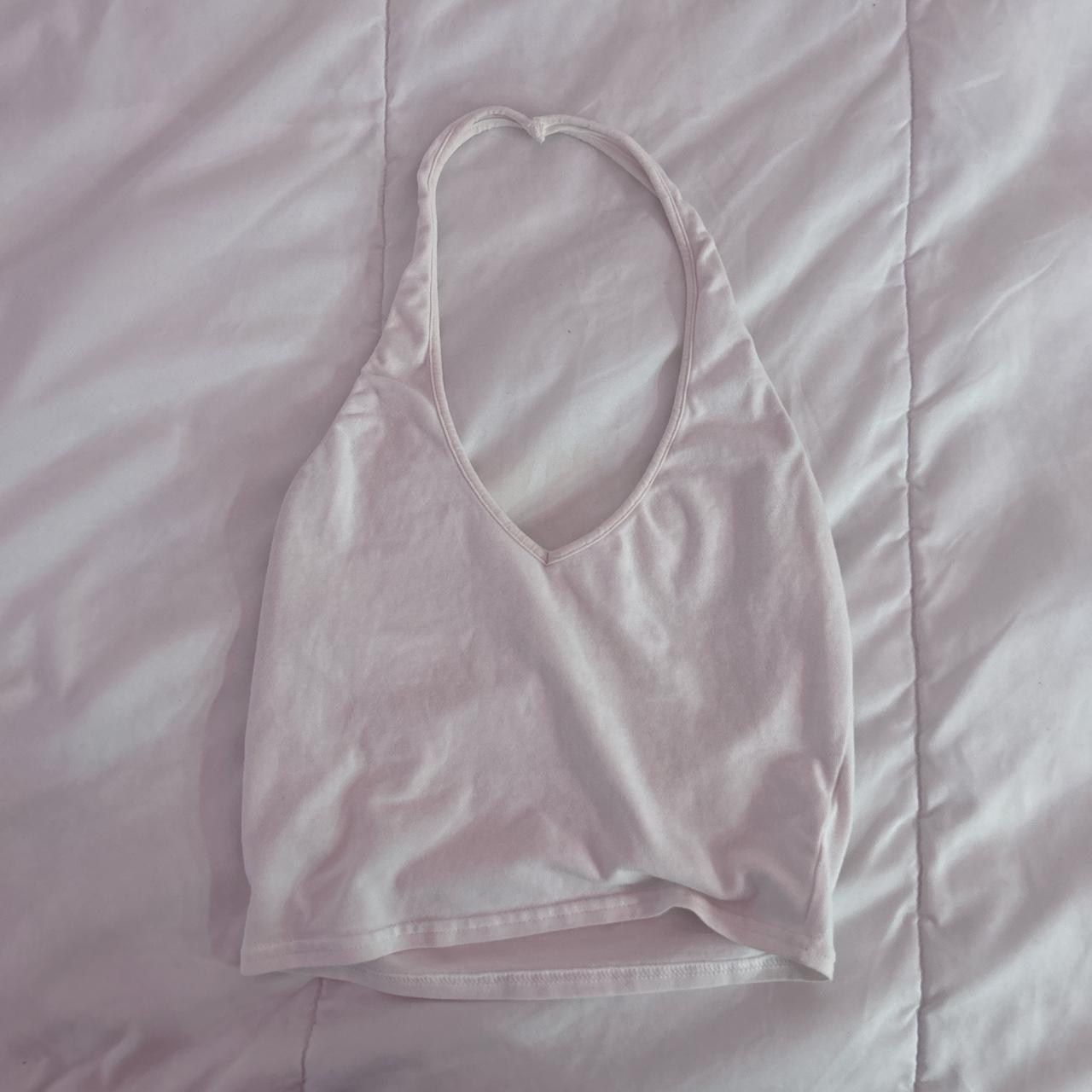 White Express Halter top Size: Small - Depop